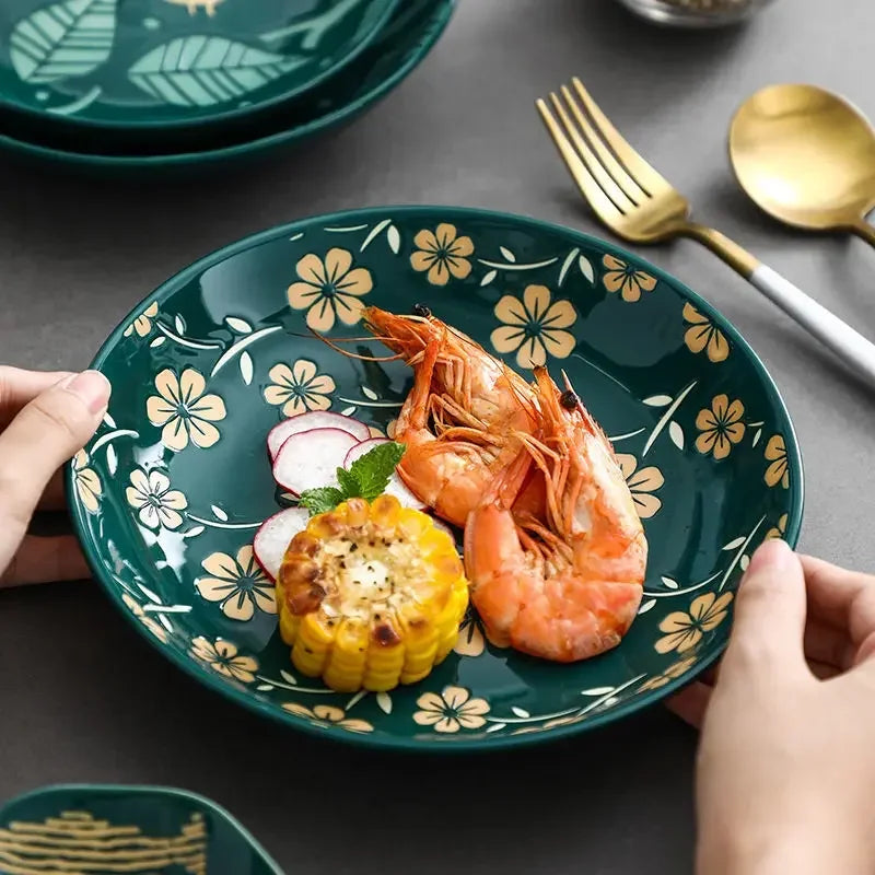 Axya Nordic Fruit Ceramic Plate Set - Elegant Round Tableware for Home ...